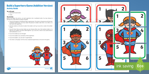 Build a Superhero Game Addition Version Busy Bag Resource Pack for Parents