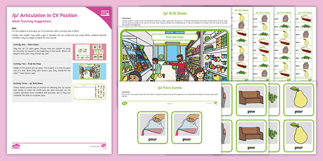 /p/ Articulation in CV Position Activity Pack (teacher made)