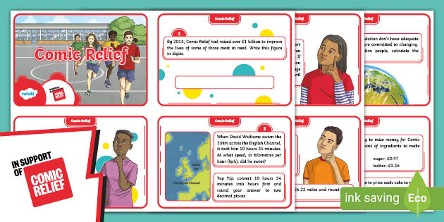 FREE! - 👉 2021 Comic Relief: Red Nose Day Maths Activity Cards | 9-11