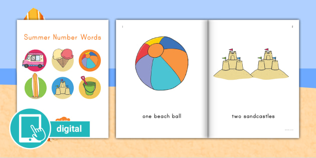 Summer Number Words Early Emergent Reader eBook | Twinkl USA