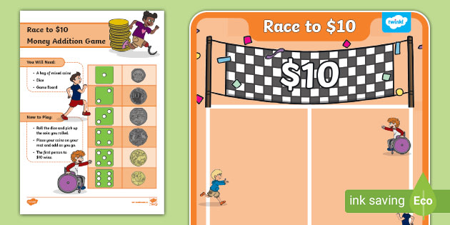 Race to $10 – Money Addition Game