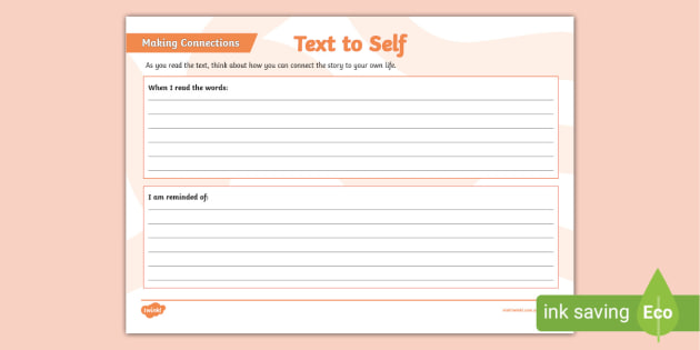 Making Connections Text to Self Worksheet | Comprehension