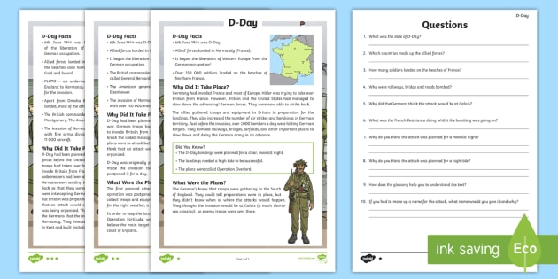 D-Day Reading Comprehensions | twinkl.ca