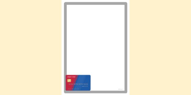 FREE! - Simple Blank Credit Card Border | Page Borders | Twinkl