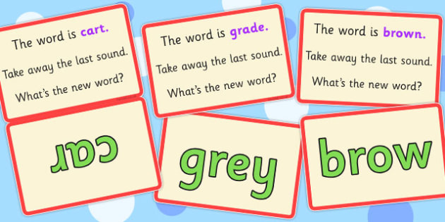 Final Phoneme Deletion Script Cards Set 1 (teacher made)