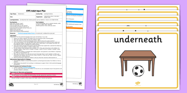 EYFS Listening Positions Adult Input Plan and Resource Pack