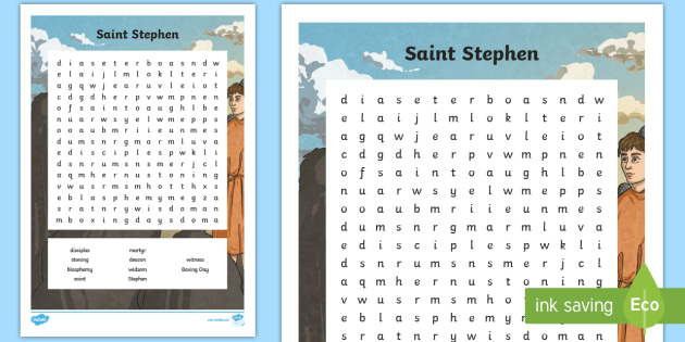 Saint Stephen Word Search (teacher made)