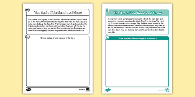 Kindergarten The Train Ride Reading Passage Read and Draw