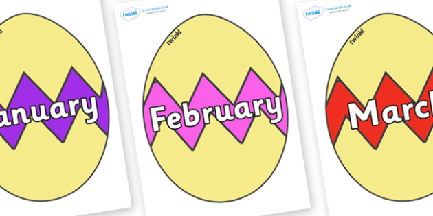 Months of the Year on Easter Eggs (Cracked)