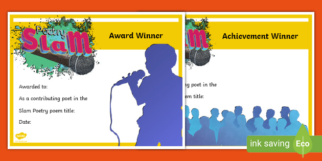Slam Poetry Editable Awards | Twinkl Resources