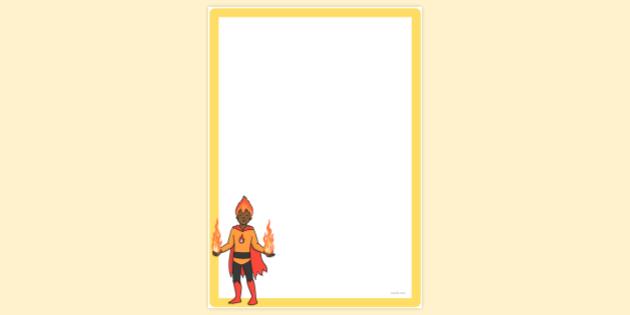 FREE! - Fire Superhero Page Border | Page Borders | Twinkl