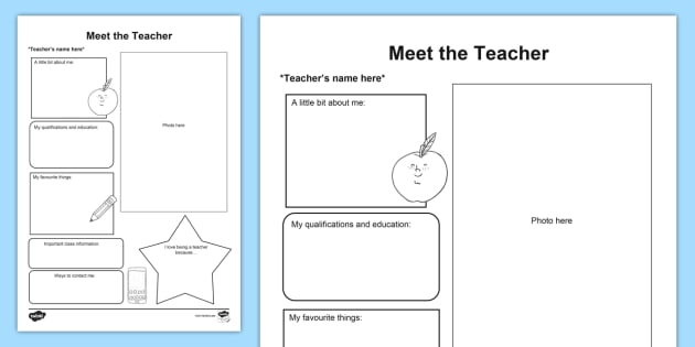 Meet the Teacher Parent and Carer Information Sheet
