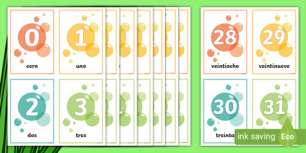 👉 Spanish: Numbers 0 - 31 Vocabulary Cards - KS2