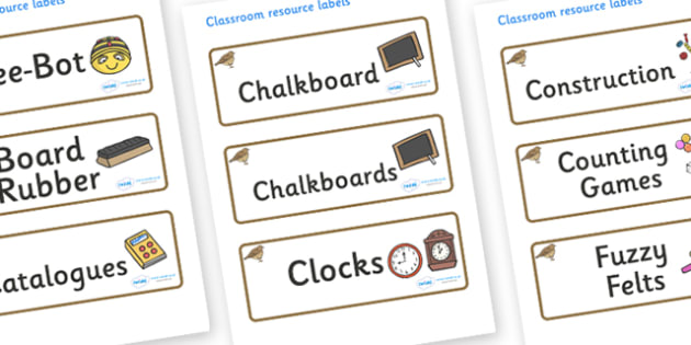 Lark Themed Editable Additional Classroom Resource Labels