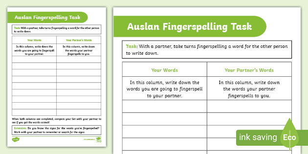Auslan Fingerspelling Partner Task