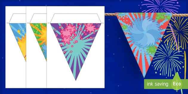 Editable Fireworks Display Bunting (teacher made)