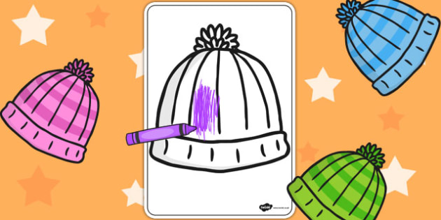 FREE! - Woolly Hat Colouring In Sheet - Primary Resource