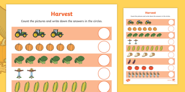 Harvest Counting Worksheet