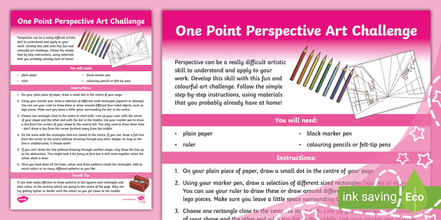 * NEW * One Point Perspective Art Challenge