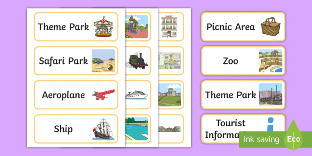 Tourist Information Role Play Labels