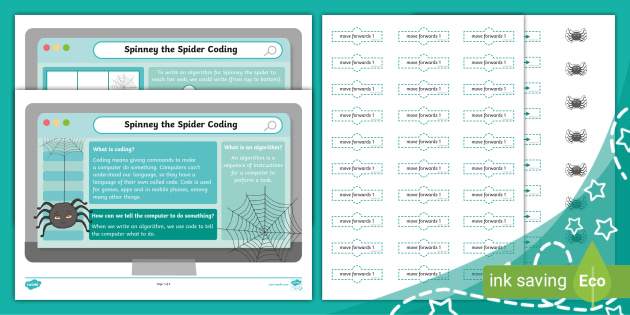 Spinney the Spider Coding (Ages 5 - 7) (teacher made)