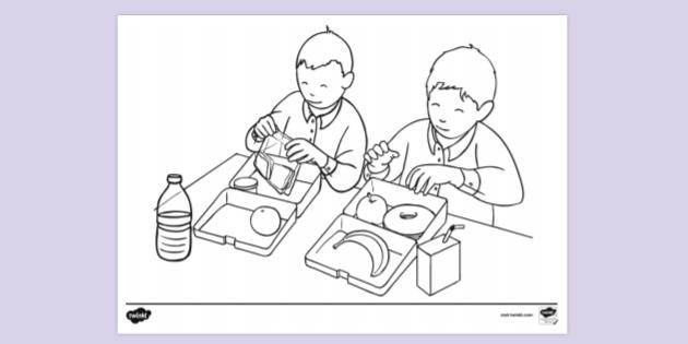 Lunch Time Colouring Sheet - Primary Resources