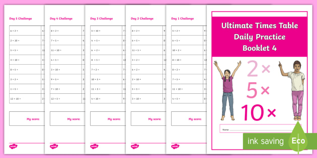 Ultimate Times Table Daily Practice Booklet 4 (teacher made)
