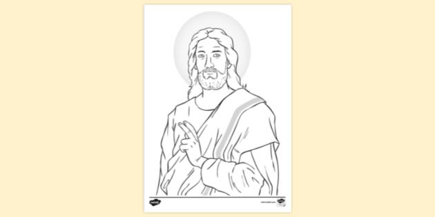 FREE! - Picture of Jesus Colouring Page - KS1 Resources - Twinkl