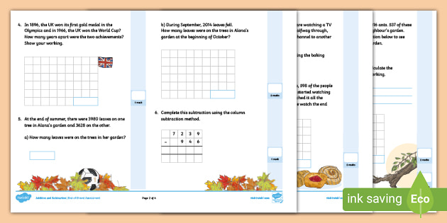 👉 Year 4 Addition and Subtraction End-of-Strand Assessment