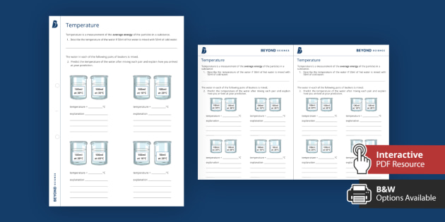 Concept of Temperature Worksheet | KS3 Physics | Beyond