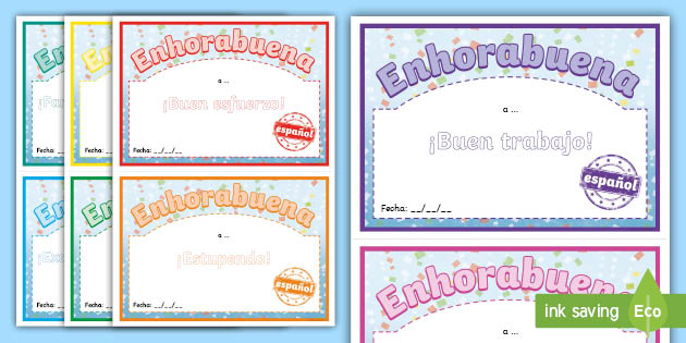 👉 Spanish Reward Certificates - Primary Resources