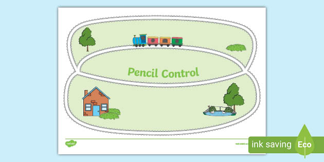 Train Track Pencil Control Sheet