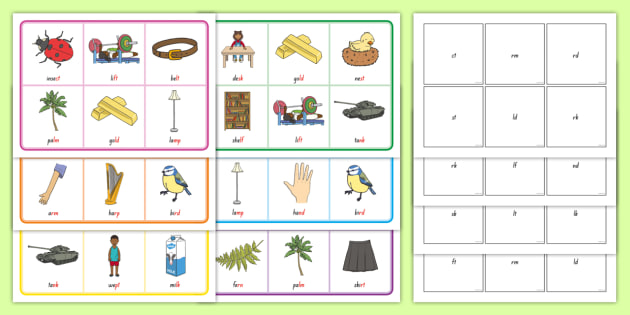 Consonant End Blend Bingo (teacher made)