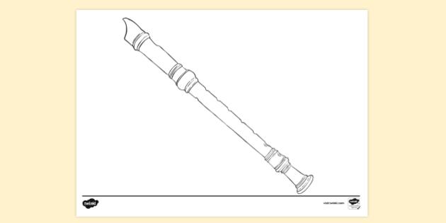 FREE! - Recorder Side View Colouring | Colouring Sheets