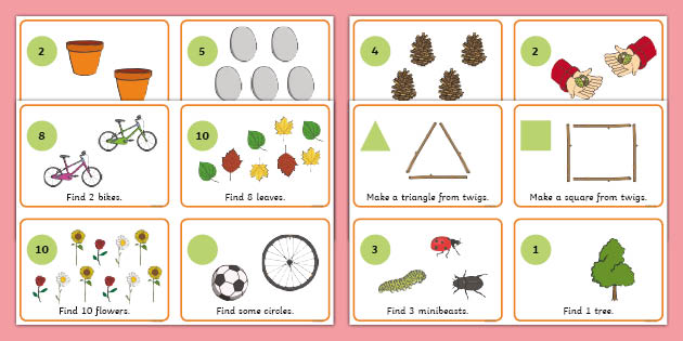 Outdoor Maths Challenge Cards