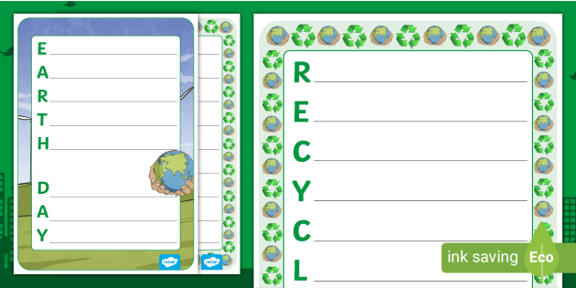 FREE! - Earth Day Recycling Poem Template – Earth Day – Twinkl
