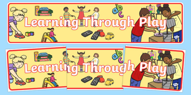 Learning Through Play Display Banner - Classroom Area Signs, role play area