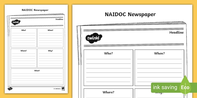 FREE! - NAIDOC Week Newspaper Writing Template | Australia