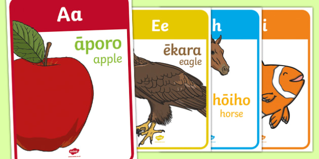 Māori Alphabet with English Display Posters (teacher made)