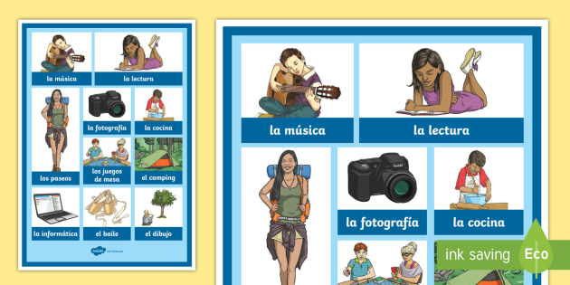 Favorite Hobbies Display Poster - Spanish (Teacher-Made)