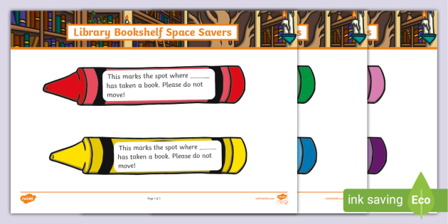 Library Bookshelf Space Savers (teacher made)