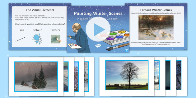 Winter Drawing & Painting Activity - Art Lesson Resource