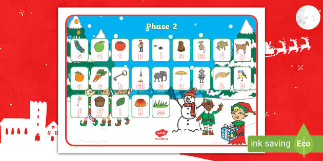 Elf Themed Phase 2 Sound Mat (teacher made)