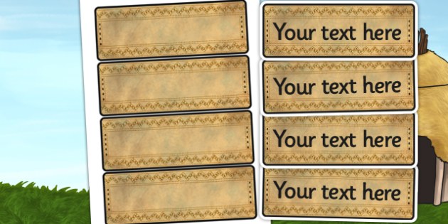 Bronze Age Themed Editable Labels