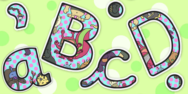 Monster Themed Size Editable Display Lettering