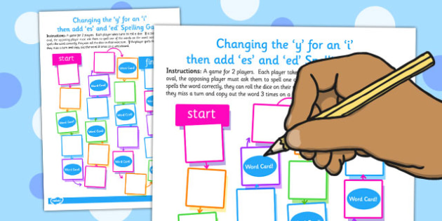 Changing the y for an i Then add es and ed Spelling Game - spell