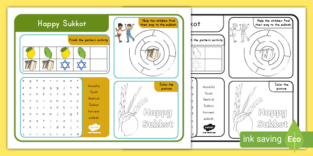 Happy Sukkot Activity Mat (teacher made)