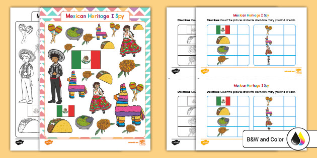 Mexican Heritage I Spy Game | Printable Worksheet | Twinkl