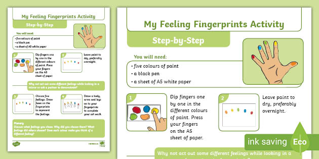 My Feeling Fingerprints Activity (Teacher-Made)