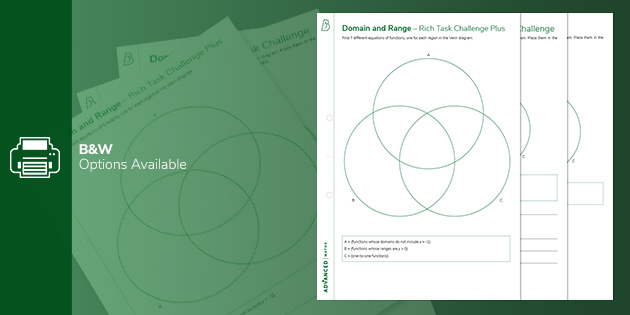 👉 Domain, Range and Functions - Rich Task | Beyond: Advanced